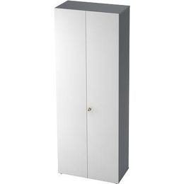 Aktenschrank TOPAS LINE, 6 Ordnerh&ouml;hen, B 800 mm, graphit/wei&szlig;