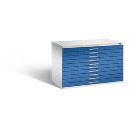 Planschrank aus Stahl, f&uuml;r Formate bis DIN A1, 10 Schubladen