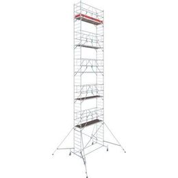 Alu-Fahrger&uuml;st Krause Serie 10, 200 kg/m&sup2;, h&ouml;henverstellbare Rollen, L 2500 x B 750 x H 12400 mm