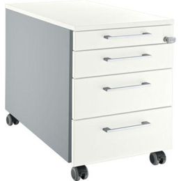 Sch&auml;fer Shop Sch&auml;fer Shop Select Rollcontainer 1233, mit Griff eckig, wei&szlig;alu/wei&szlig;