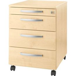 Sch&auml;fer Shop Sch&auml;fer Shop Select Rollcontainer LOGIN, 3 Schubladen, 1 Utensilienauszug, Zentralverriegelung, B 432 x T 580 x H 595 mm, Ahorn Dekor