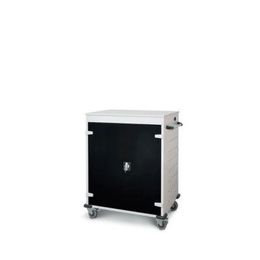 Laptopwagen mit Ladefunktion, 2-Punkt-Verriegelung, Feststellbremse, 16 F&auml;cher, B 920 x T 500 x H 1060, schwarz