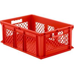 Sch&auml;fer Shop Euro Box Serie EF 6221, aus PP, Inhalt 43,5 L, durchbrochene W&auml;nde, rot, Durchfassgriff