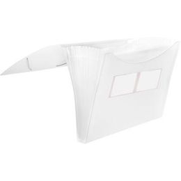 Foldersys F&auml;chermappe, 12 F&auml;cher, A4-Format, Spanngummi-Verschluss, transparent