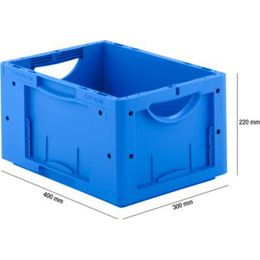 Sch&auml;fer Shop Euro Box Serie LTB 4220, aus PP, Inhalt 19,8 L, ohne Deckel, blau