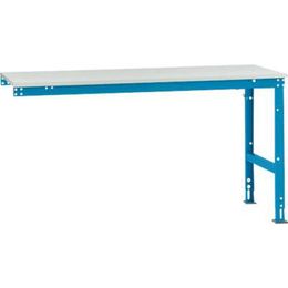 Manuflex Ansatztisch UNIVERSAL Standard, 1750 x 800 mm, Kunststoff lichtgrau, lichtblau