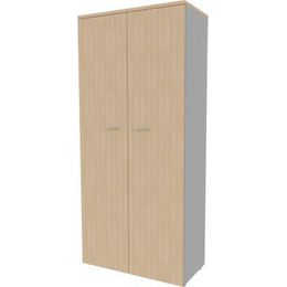 Schrank ARLON OFFICE, 5 Ordnerh&ouml;hen, abschlie&szlig;bar, B 900 x T 450 x H 2000 mm, Eiche-Dekor/alu