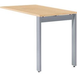 Sch&auml;fer Shop Sch&auml;fer Shop Select Ansatztisch LOGIN, 4-Fu&szlig;, B 1000 x T 600 x H 740 mm, Ahorn/wei&szlig;alu