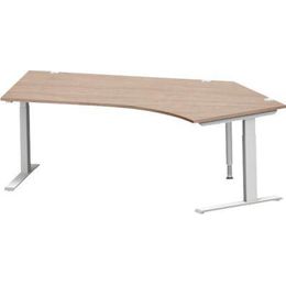 Sch&auml;fer Shop Sch&auml;fer Shop Genius Winkelschreibtisch MODENA FLEX 135&deg;, Ansatz rechts, C-Fu&szlig;-Rechteckrohr, B 2165 mm, Eiche-Dekor