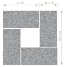 Akustik-Wandelemente, 4 St&uuml;ck, Schallabsorberklasse C, Befestigung mit Magnetstreifen, B 235 x H 650 mm, Vlies, grau-meliert