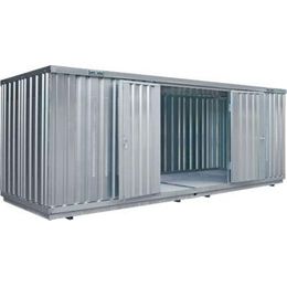 Einzel-Container S&auml;bu SAFE TANK 1900, f&uuml;r aktive Lagerung, Volumen 2 x 1030 l, mit explosionsgesch&uuml;tztem L&uuml;fter, Auffangwanne & Gitterrost, B 6080 x T 2170 x H 2300 mm, silber