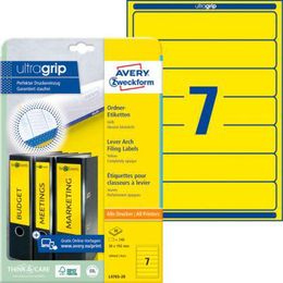 Avery Zweckform AVERY&reg; Zweckform Ordner-Etiketten, ultragrip, schmal, gelb, 140 St&uuml;ck