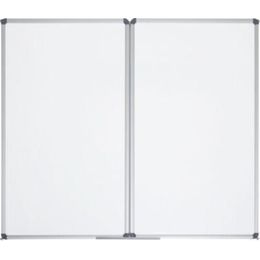 Whiteboard-Klapptafel Maulstandard, grau kunststoffbeschichtet, magnethaftend, 2 Fl&uuml;gel, B 1200 x H 1000 mm