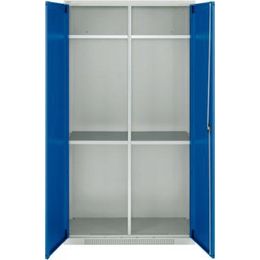 Sch&auml;fer Shop Sch&auml;fer Shop Genius Mehrzweckschrank FS, modular, indivuduell erweiterbar, Mittelwand, 4 Fachb&ouml;den, bis 450 kg, B 1055 x T 520 x H 1950 mm, lichtgrau/enzianblau