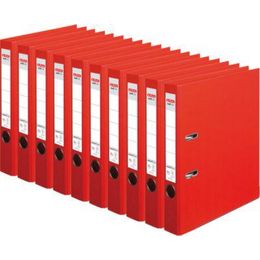 Herlitz Ordner maX.file protect plus, DIN A4, R&uuml;ckenbreite 50 mm, 10 St&uuml;ck, rot