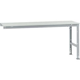 Manuflex Ansatztisch UNIVERSAL Standard, 2000 x 800 mm, Kunststoff lichtgrau, alusilber