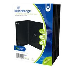 MediaRange DVD-Leerh&uuml;lle, schwarz, mit Klarsichtfolie, Booklet-Halterung, 5 St&uuml;ck