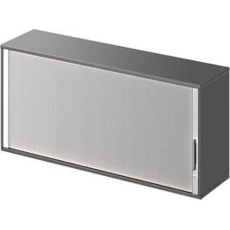 Sch&auml;fer Shop Sch&auml;fer Shop Genius Aufsatz-Querrolladenschrank TETRIS WOOD, 2 OH, B 1600 x T 421 x H 750 mm, Mitteltrennwand, graphit