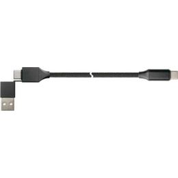 USB 2.0 Lade/-Datenkabel Good Connections Python&reg; Serie, 2-in-1, USB-A + USB-C an USB-C, Leistung 60 W, bis 480 Mbit/s, Textilmantel, L&auml;nge 1 m, schwarz