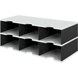 Styro&reg; Sortierstation Styrodoc Jumbo, DIN C4, 2 Etagen/3-reihig/6 F&auml;cher, schwarz