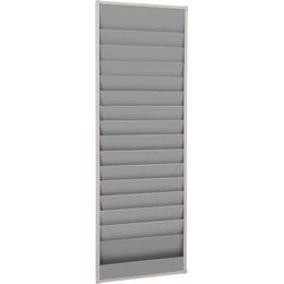 Werkstattplaner EICHNER, 2-bahnig, 15 Schienen, f&uuml;r bis zu 30 Auftragstaschen des Formates A5, B 554 x H 1315 mm, Kunststoff, grau