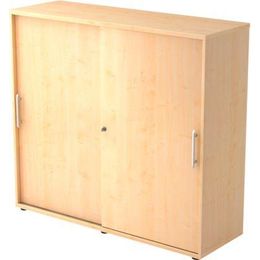 Schiebet&uuml;renschrank, 3 OH, B 1200 x T 400 x H 1100 mm, Ahorn-Dekor