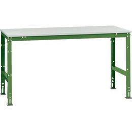 Manuflex Arbeitstisch UNIVERSAL Standard, 1750 x 1000 mm, Kunststoff lichtgrau, resedagr&uuml;n