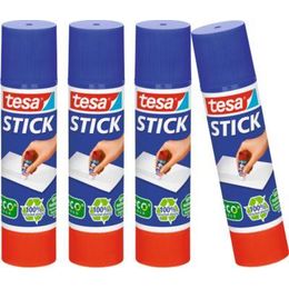 Tesa&reg; Klebestift STICK eco, Inhalt 20 g, mit Rollstopp, l&ouml;sungsmittelfrei, 100 % Recycling-Kunststoff, 3 St&uuml;ck + 1 gratis
