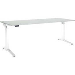 Sch&auml;fer Shop Sch&auml;fer Shop Genius Schreibtisch ERGOSTYLE S, Rechteck, elektrisch h&ouml;henverstellbar, einstufig, C-Fu&szlig;, B 2000 x T 800 x H 715-1182 mm, inkl. Memory Master, lichtgrau/wei&szlig;