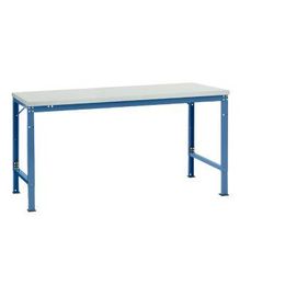 Manuflex Grundtisch UNIVERSAL Spezial, 1750 x 1000 mm, Melamin lichtgrau, brillantblau