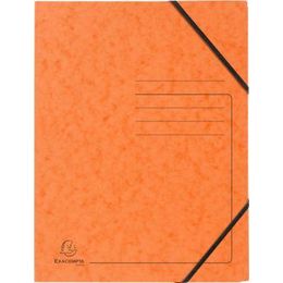 Exacompta Eckspannmappe, DIN A4, mit Gummizug, beschriftbar, Colorspan-Karton, 355 g/m&sup2;, orange