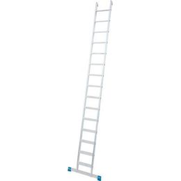 Anlegeleiter Krause, TRBS 2121-2, Arbeitsh&ouml;he 4800 mm, 15 rutschfeste Profilstufen mit T 80 mm, Fu&szlig;stopfen, Quertrav., Alu
