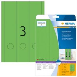 Herma Ordneretiketten A4, 297 x 61 mm, permanent haftend/bedruckbar, 60 St&uuml;ck, gr&uuml;n