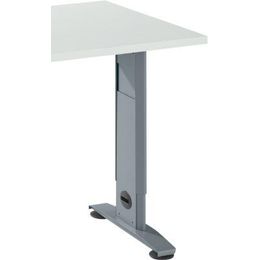 Sch&auml;fer Shop Sch&auml;fer Shop Select Ansatztisch LOGIN, C-Fu&szlig;, B 1000 x T 600 x H 660-820 mm, lichtgrau/basaltgrau