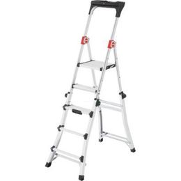 Hailo TL100 Alu-Teleskopleiter Topline, 3 - 5 Stufen, bis 309 cm, rutschfest, mit Ablageschale, bis 150 kg