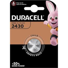 Knopfzelle Duracell&reg; CR2430, Spannung 3 V, Lithium, silber, 1 St&uuml;ck
