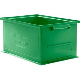 Sch&auml;fer Shop Stapelkasten Serie 14/6-230, aus Polypropylen, mit Griffmulde, Inhalt 26 L, gr&uuml;n