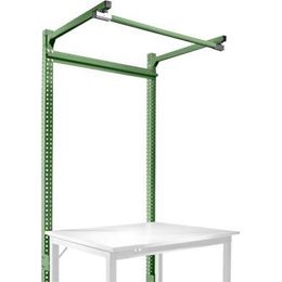 Manuflex Aufbauportal m. Ausleger, Grundtisch STANDARD Arbeitstisch/Werkbank UNIVERSAL/PROFI, 1250 mm, resedagr&uuml;n