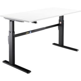 Sch&auml;fer Shop Sch&auml;fer Shop Select Schreibtisch, elektrisch h&ouml;henverstellbar, Rechteck, C-Fu&szlig;, B 1800 x T 800 x H 725-1185 mm, wei&szlig;/schwarz