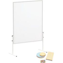 Maulsolid Moderationstafel, Papierbeschichtung, B 1200 x H 1500 mm + Moderationskarten-Set mit 360 Karten und 200 Pin-Nadeln