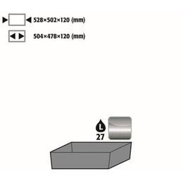 Bodenauffangwanne Standard f&uuml;r ASECOS Sicherheitsschr&auml;nke der S-30 und K-30 Serie, Edelstahl 1.4301, B 528 x T 502 x H 120 mm, 27 l