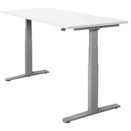 Schäfer Shop Schäfer Shop Select Schreibtisch SET UP, elektrisch höhenverstellbar, Rechteck, T-Fuß, B 1800 x T 800 x H 645-1290 mm, weiß/weißaluminium