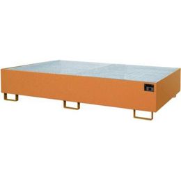 Bauer Regalwanne Typ RW/GR 2700-2, mit Gitterrost, orange RAL2000