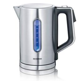 Severin Digitaler Wasserkocher WK 3418, 1,7 l, 3.000 W, einstellbare Temperatur 40–100 °C, Warmhalten, 360° Central Cordless, BPA‑frei, Edelstahl gebürstet/Schwarz