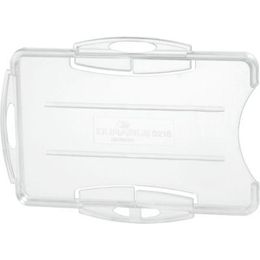 Ausweishalter Durable, f&uuml;r 2 Karten im Hoch-/Querformat, mit Befestigungslaschen, B 95 x H 70 mm, Polystyrol, transparent, 10 St&uuml;ck