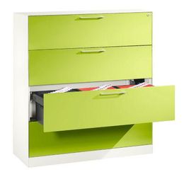 H&auml;ngeregistraturschrank ASISTO C 3000, 4 Schubladen, 3-bahnig, B 1200 mm, wei&szlig;/wei&szlig;