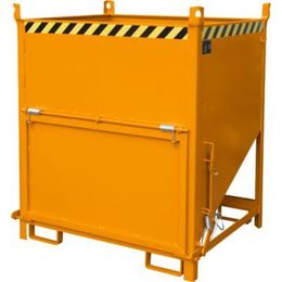 Bauer Silobeh&auml;lter SGK 100, Zugseil-Entleerung, L 1000 x B 1200 x H 1405 mm, 1 m&sup3;, bis 1500 kg, Stahl, Gelborange