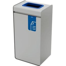 Wertstoffsammler Durable DURASORT®, Volumen 55 l, für Papier, farbiger Einwurf-Ring und Piktogramm, Inneneimer, Stahl und Kunststoff, blau-grau