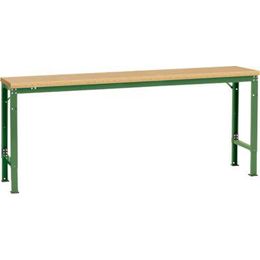 Manuflex Grundtisch UNIVERSAL Spezial, 2000 x 800 mm, Multiplex natur, resedagr&uuml;n