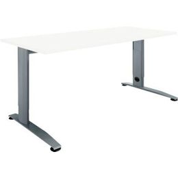 Sch&auml;fer Shop Sch&auml;fer Shop Select Schreibtisch LOGIN, manuell h&ouml;heneinstellbar, C-Fu&szlig;, B 1200 x T 800 x H 660-820 mm, wei&szlig;/basaltgrau